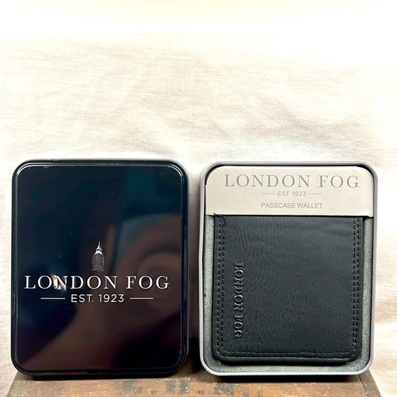 London Fog | Bags | London Fog Mens Leather Bifold Passage Wallet Black ...